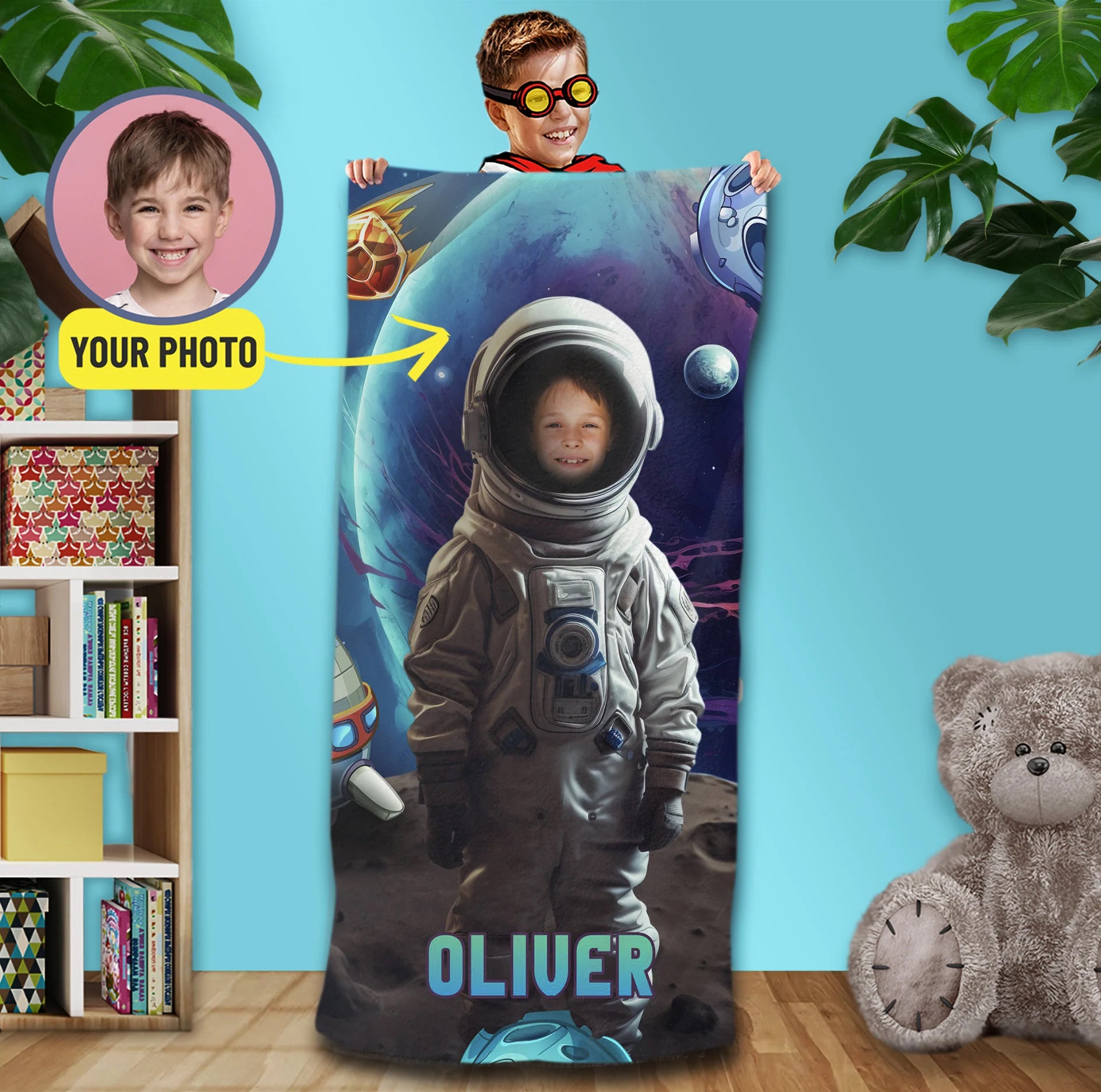 Space Kids Beach Towel | Personalized Gifts – Custamazegifts.com